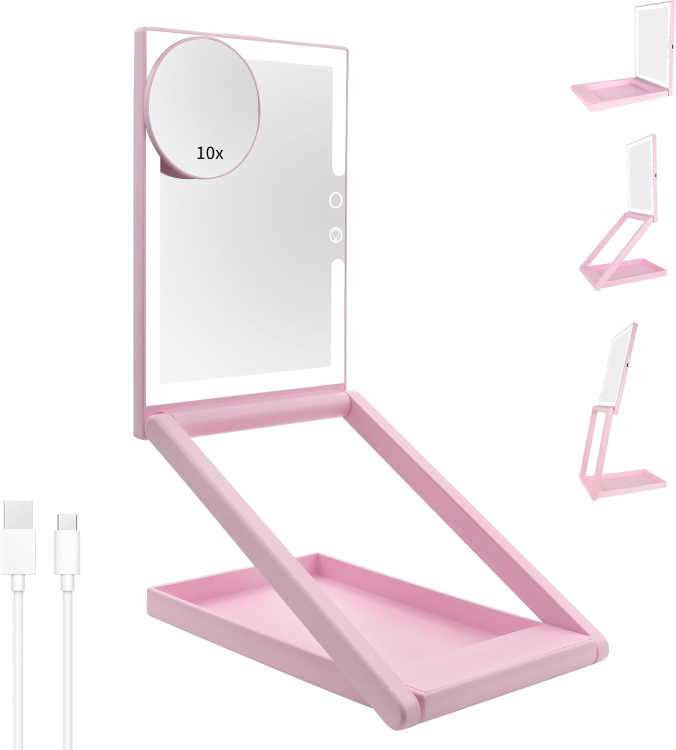 Amazon.com: GURUN Travel Mirror with Light 10x Magnification Lighted ...