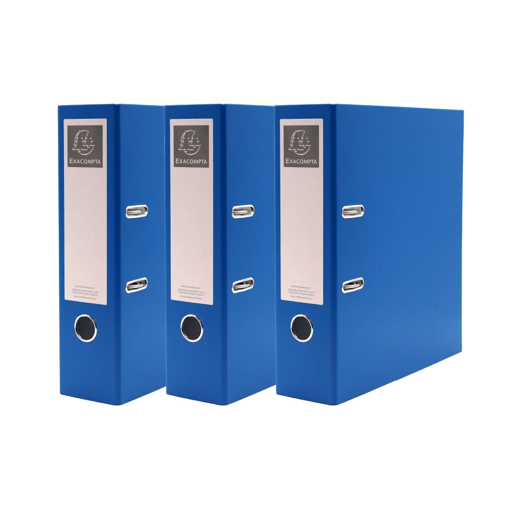 Exacompta A4 Lever Arch File, 75mm, Office Ring Binder, Assorted, Pack ...