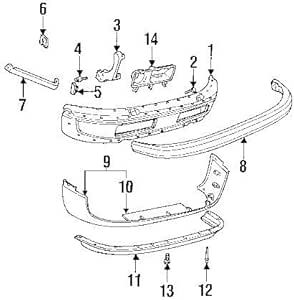 Amazon.com: Mopar 55234724 - Front Passenger Side Bumper Face Bar ...