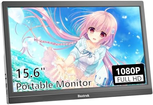 15.6 Inch Portable Monitor with Type-C HDMI Port Bnztruk 1920x1080 FHD ...