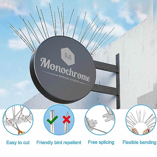 LSRVNM Bird Spikes 3M Pigeon Deterrent with Double-Sided Tape, 12 PCS ...