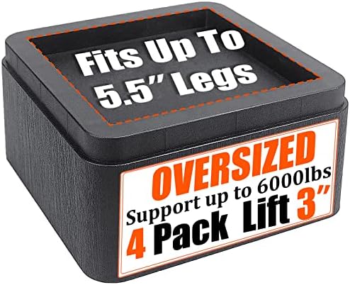 Amazon.com: MYMULIKE Bed Risers Oversized, 4 Inch Heavy Duty Furniture ...