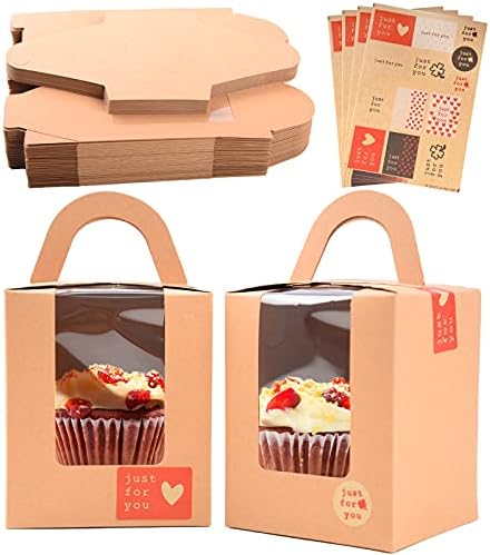 KEYIDO 30 Pcs Individual Cupcake Boxes Gradient Single Cupcake Boxes 1 ...