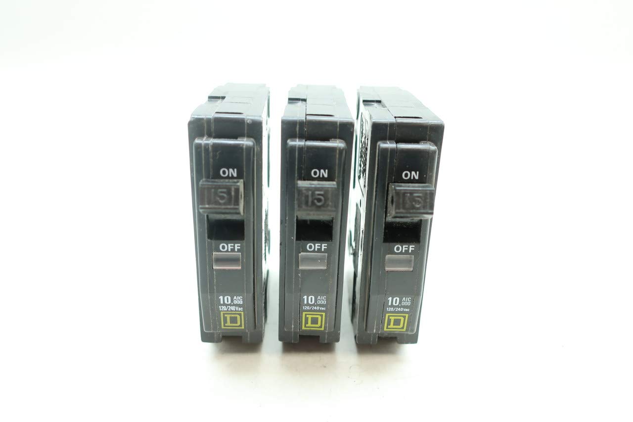 LOT of 3 SQUARE D QO115 Circuit Breaker 1P 15A 120/240V-AC: Amazon.com ...