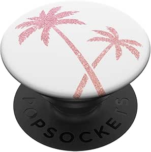Amazon.com: Cute Pink Palm Tree Rose Design Pop Up on White PopSockets ...