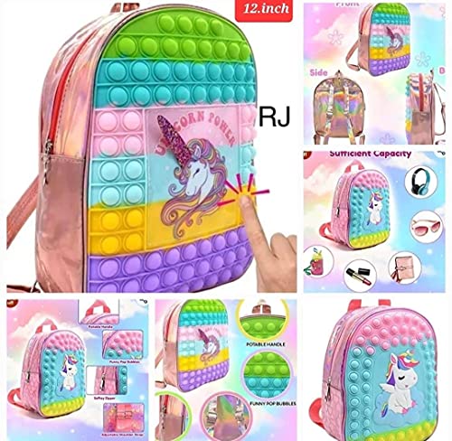 Buy Vibgyor Products Unicorn POP IT Bag for Kids Backpack Messenger Bag ...