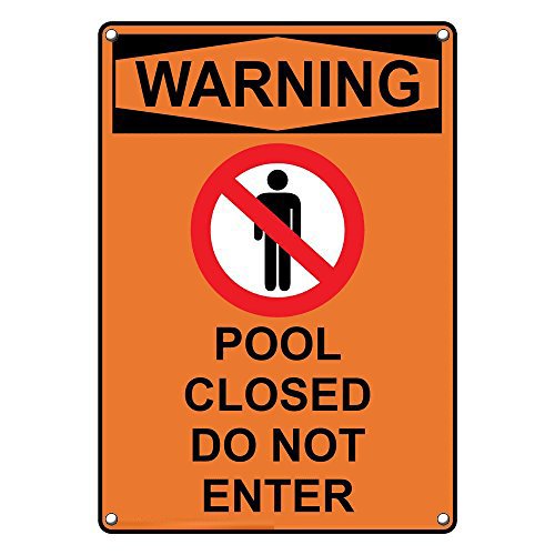 Weatherproof Plastic Vertical OSHA Warning Pool Closed Do Not Enter ...
