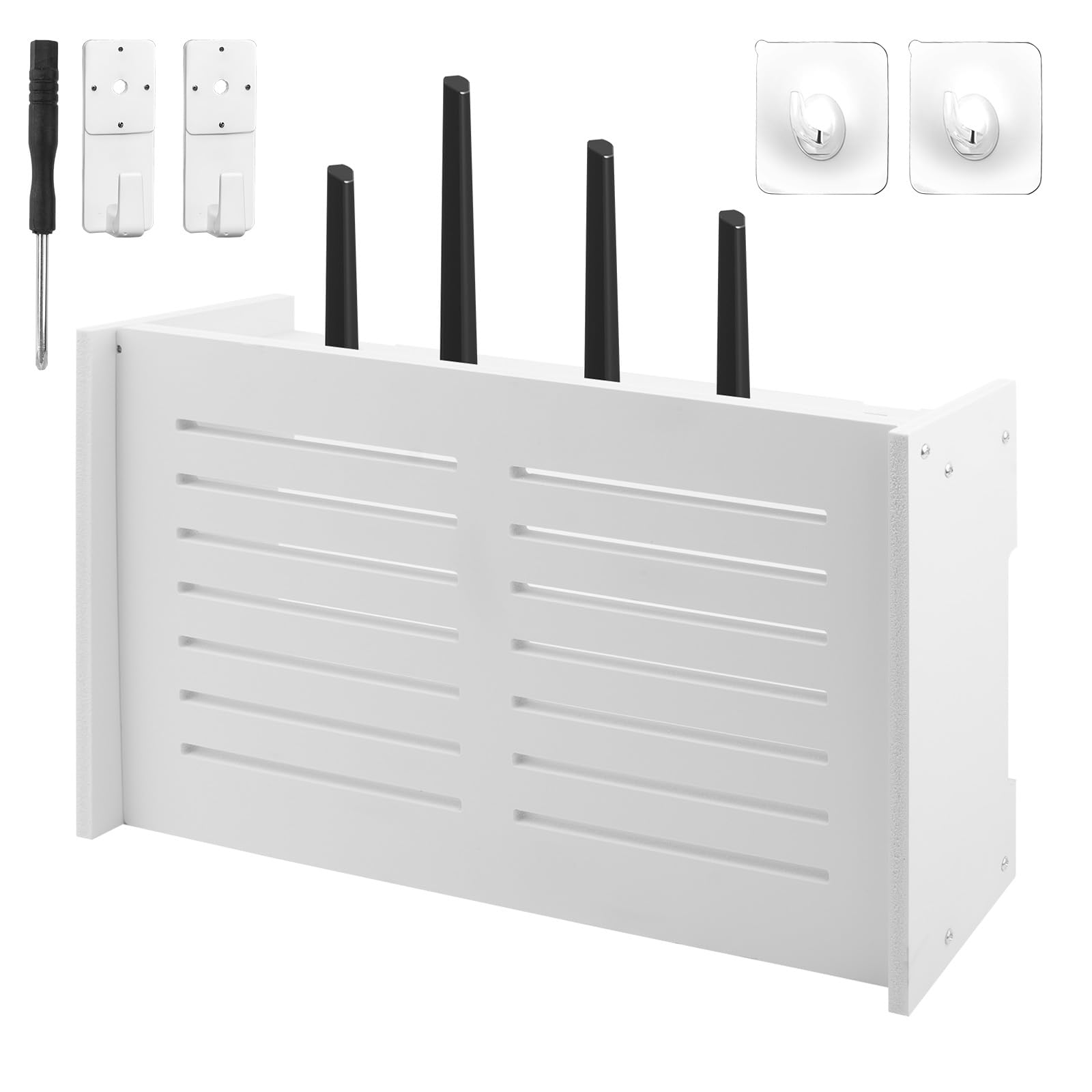 Amazon.com: Kingshion Wall Mount Router Shelf Storage Box, 15" Wifi ...