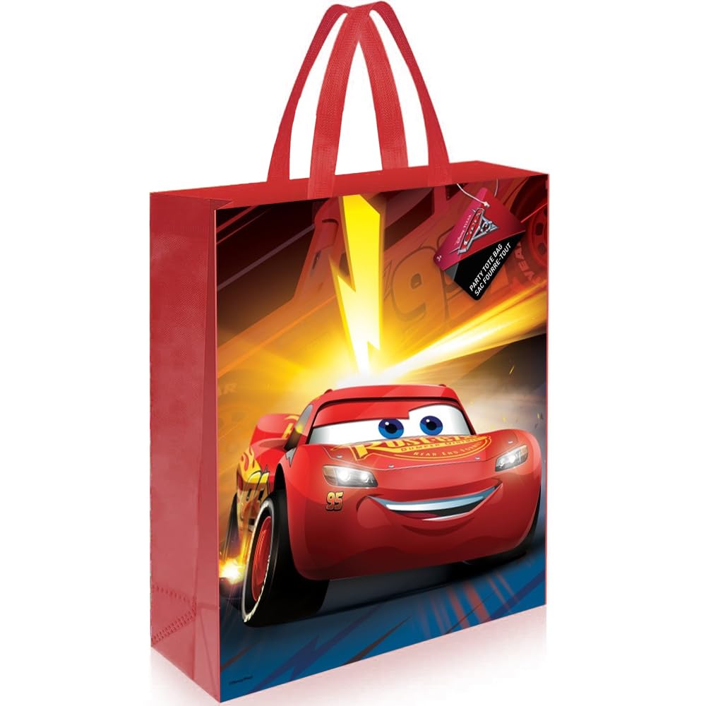 Amazon.com: Disney Cars 3 Plastic Tote Bag - 13" x 11", 1 Pc : Home ...