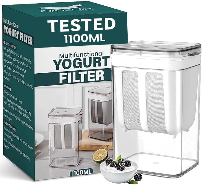 SEAHELTON Greek Yogurt Strainer, 1100ml Multi Yoghurt Maker Strainer ...