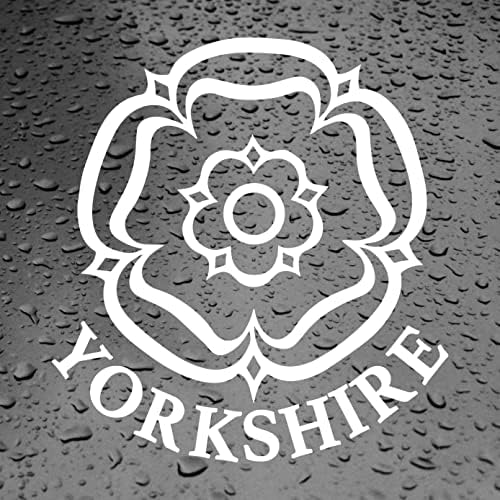 Funky Gifts Yorkshire White Rose Vinyl Sticker : Amazon.co.uk: Automotive