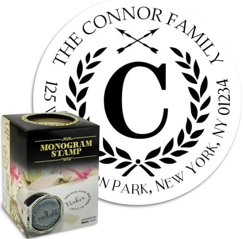 Amazon.com : Monogram Address Stamp - Personalized Self Inking Rubber ...