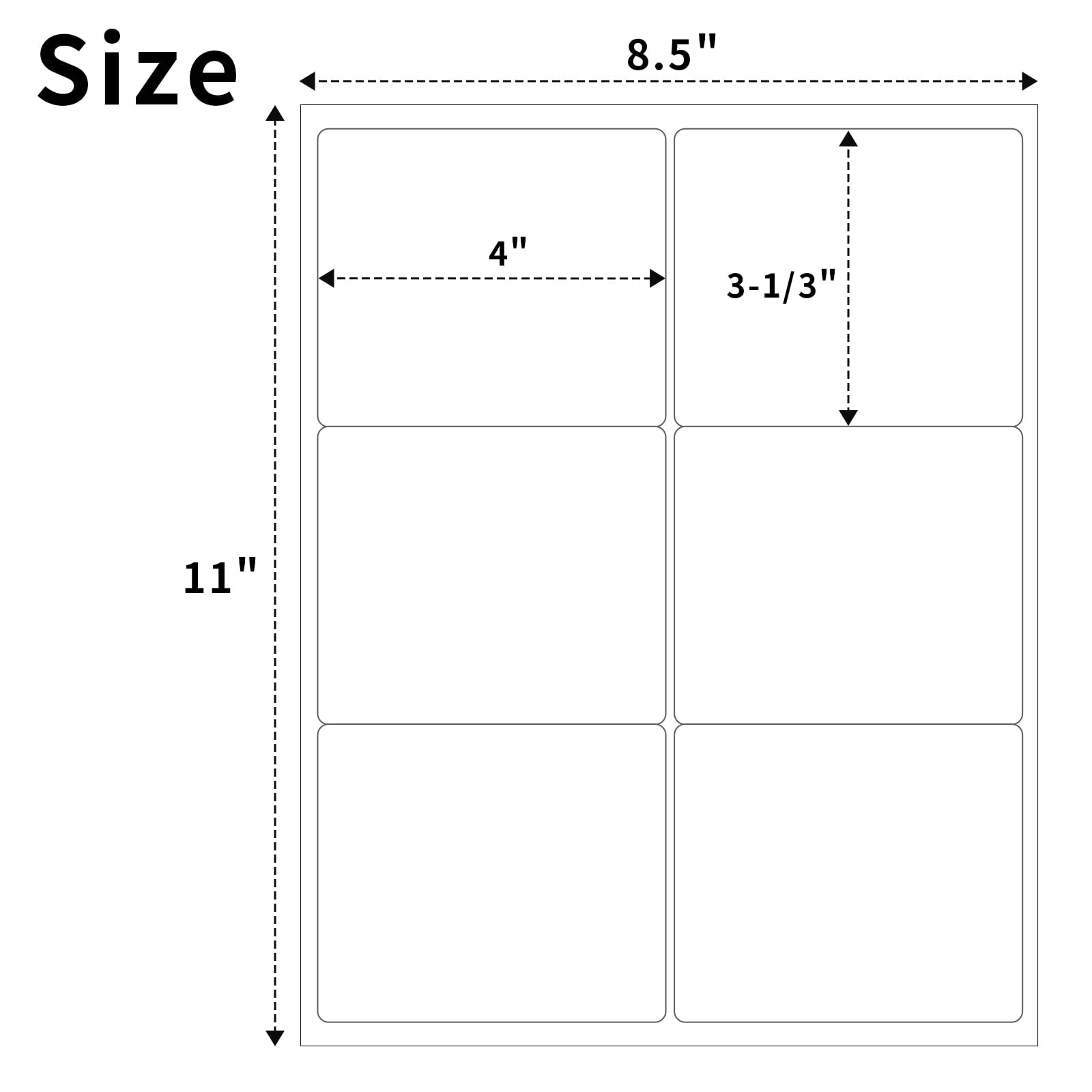 Snapklik.com : 3-1/3" X 4" Shipping Labels,Printable White 6 UP Labels ...