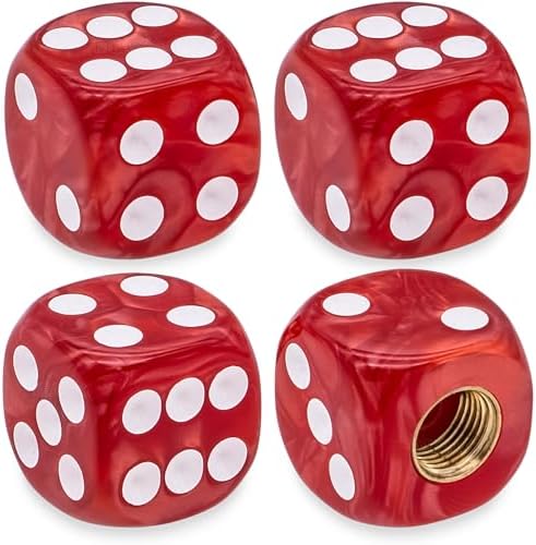 Amazon.com: MEAJOO 4PCS Pearl Pattern Dice Tire Valve Stem Caps, Leak ...