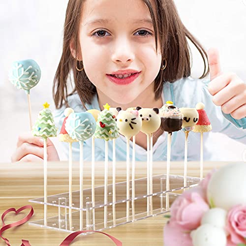 Snapklik.com : Cake Pop Holder, 2-Pack 21 Hole Clear Acrylic Cake Pop ...