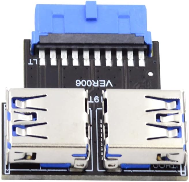 Amazon.com: NFHK Dual USB 3.0 A Type Female to Motherboard 20/19 Pin ...