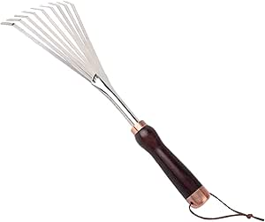 Amazon.com : FEINKA Mini Garden Rake, Portable Hand Rake, 9 Claw Leaf ...