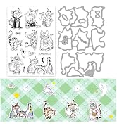 Amazon.com: INFUNLY Stamps and Dies for Card Making Cat Metal Cutting ...