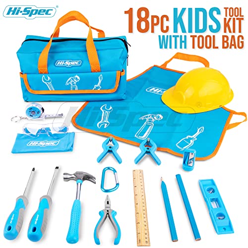 Snapklik.com : Hi-Spec 18pc Blue Kids Tool Kit Set & Child Size Tool ...