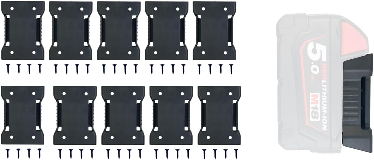 10PCs Battery Holder Mount for Milwaukee 18v M18 Batteries | Wall ...