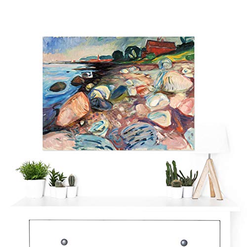 Edvard Munch Shore With Red House Large Wall Art Print Canvas Premium ...