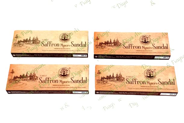 FOREST FRAGRANCE Saffron Mysore Sandal Hand Roll Base Bathi Incense ...