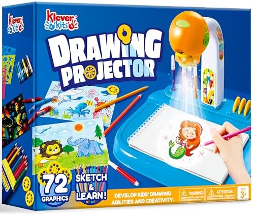 Amazon.com: Klever Kits Drawing Projector for Kids with 72 Graphics and ...