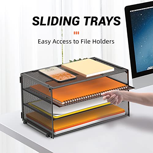 Snapklik.com : Paper Desk Organizer, 3-Tier Letter Tray, Multifunction ...