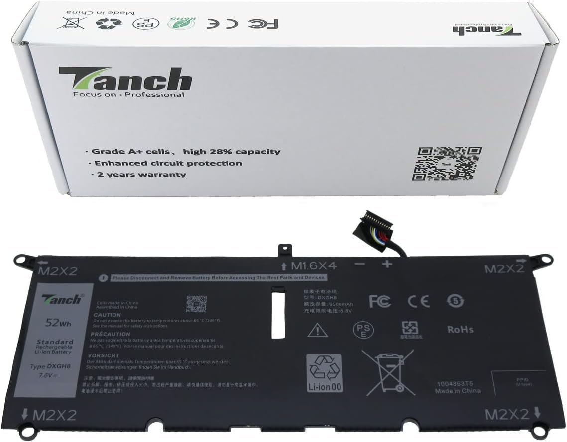 DXGH8 H754V 0H754V G8VCF P82G 451-BCDX Laptop Battery for DELL XPS13 ...