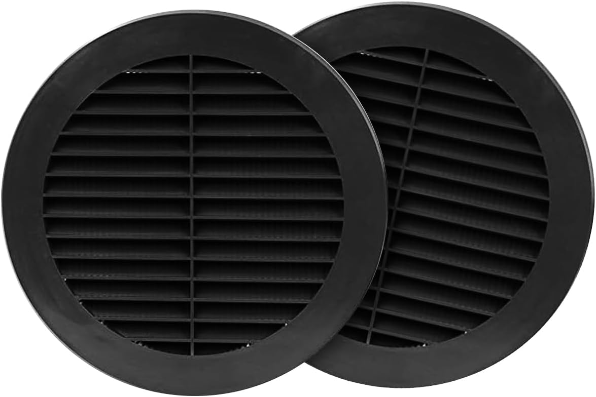 Repa Market 2-Pack 6'' Inch - Plastic Black Vent Covers with Flange ...