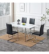 Amazon.com - gopop 5 Piece Dining Table Set, Modern Dining Chairs Set ...