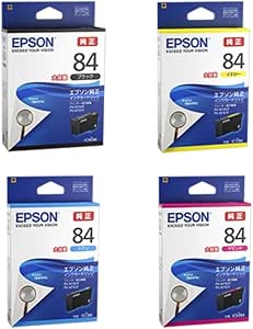 Amazon.co.jp: 【純正品4色セット】インクカートリッジ (虫めがね) IC84 4色セット (IC4CL84=ICBK84 ICC84 ICM84 ICY84) : パソコン・周辺機器