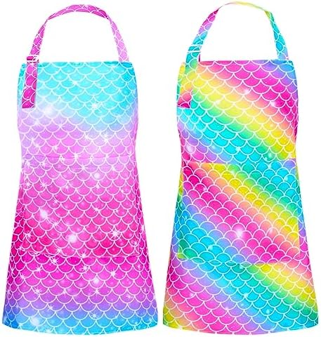 Amazon.com: Zihuatailor Kids Cat Apron Age 5-12, Waterproof Adjustable Children Apron with ...