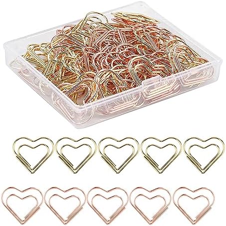 Amazon.com : 100pcs Mini Paper Clips, Cute Love Heart Paper Clips ...
