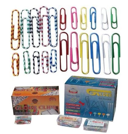 Globe India's Permium Globe Plastic Coated Colour Gem Clips- Pack of ...