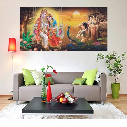 wallpics Lord Radhe Krishna Waterproof Vinyl Wall Sticker Poster (20X40 ...