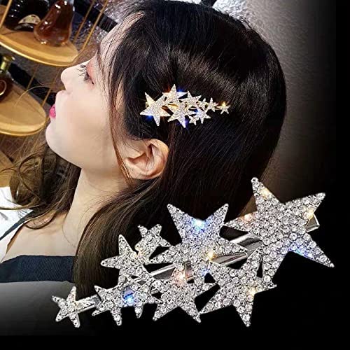 Buy Glamifirsto Crystal Star Hair Clip, Hair Accessories for Girls ...