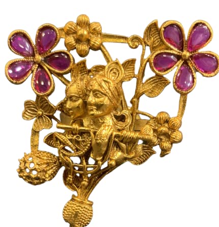 Buy Brand Onlines Couple Radha Krishna Flower Ring (GOLD) at Amazon.in