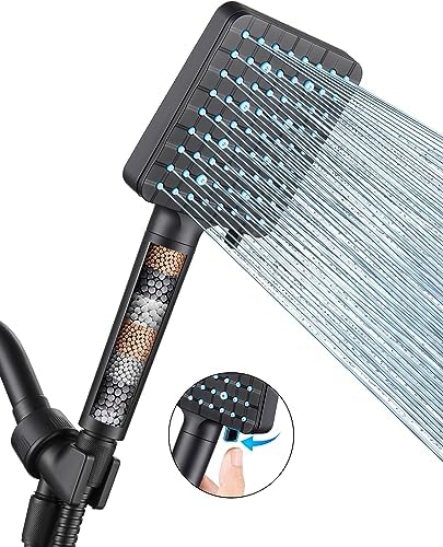 Heemli Handheld Shower Head with Filter, High Pressure 6 Spray Mode ...