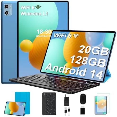 Amazon.com : UJJ Android 14 Tablet, 128GB+20GB/1TB Expandable, 10.1 ...