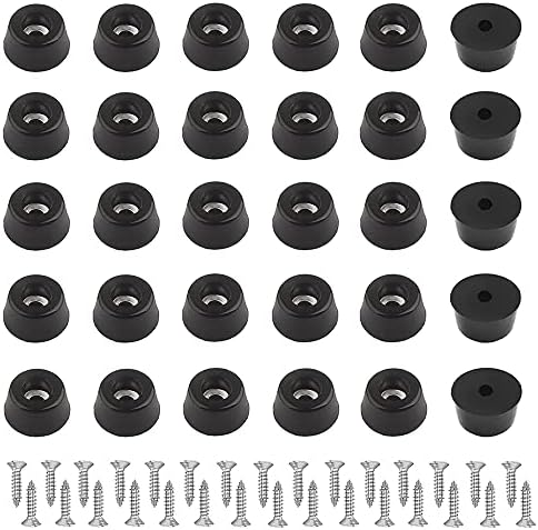 30 Pieces Small Round Rubber Feet Rubber Bumper Feet with Matching ...