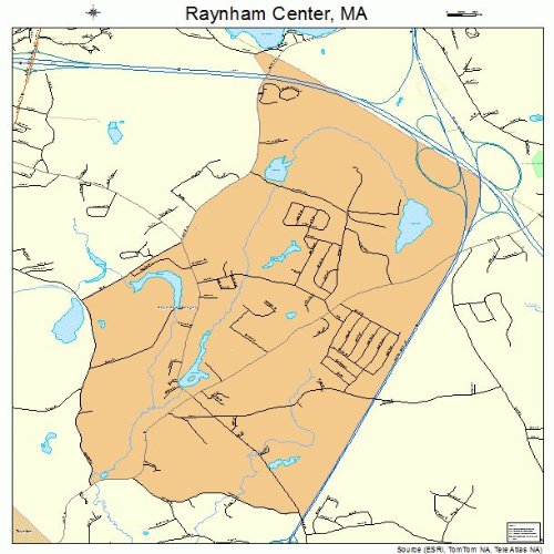 Amazon.com: Large Street & Road Map of Raynham Center, Massachusetts MA ...