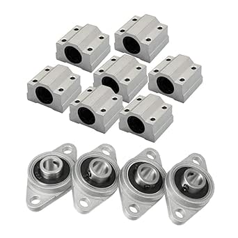 Teekos 8Pcs Sc8uu Scs8uu 8Mm Linear Motion Ball Bearing Slide Block Bushing Linear Shaft & 4Pcs ...