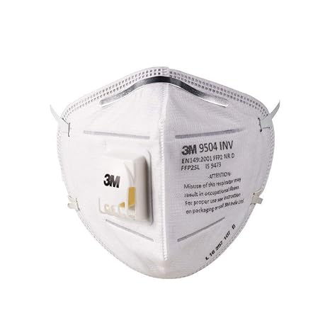 3M 9504INV Disposable Respirator FFP2 Face Mask With Filter, Non Woven ...