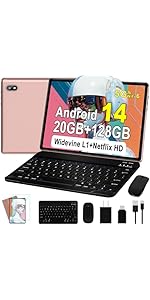 UJJ 2025 Android 14 Tablet, 22 GB RAM 128 GB ROM 1 TB Expansión, 10 ...