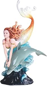 Amazon.com: ICE ARMOR 10" H Mermaid Swimming with Dolphin Statue ...