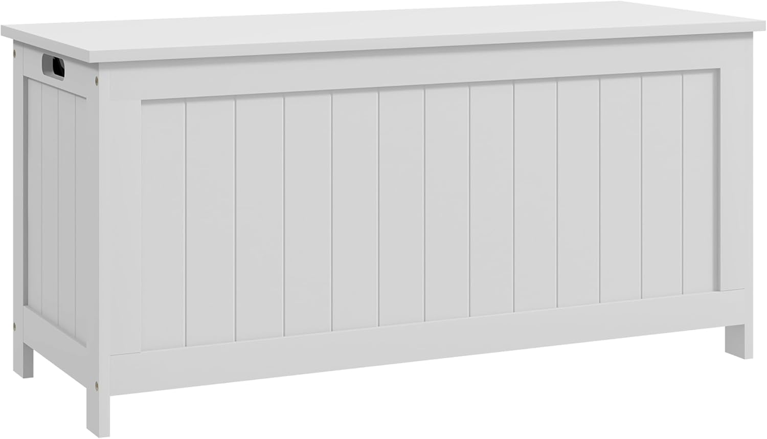 HOMCOM Storage Chest, Modern Storage Trunk with 2 Safety Hinges and Cut ...