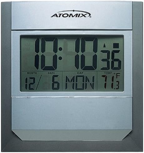 Amazon.com: ATOMIX 50211 Titanium Square Digital Wall Clock : Home ...