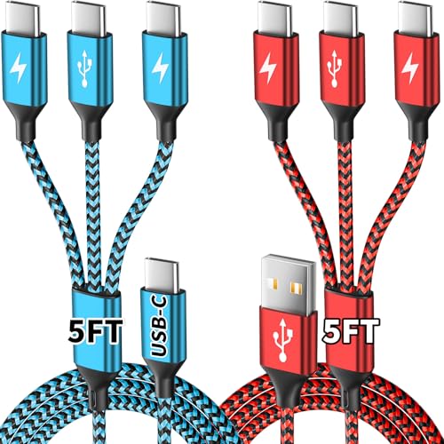USBA+C Dual Input Heads USB C Cable Multiple Connectors, USB A to C ...