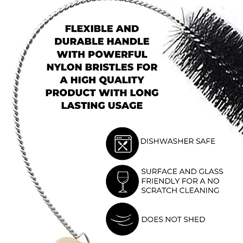 Snapklik.com : 8 Inch Nylon Tube Cleaning Brush Set, (White Variety ...